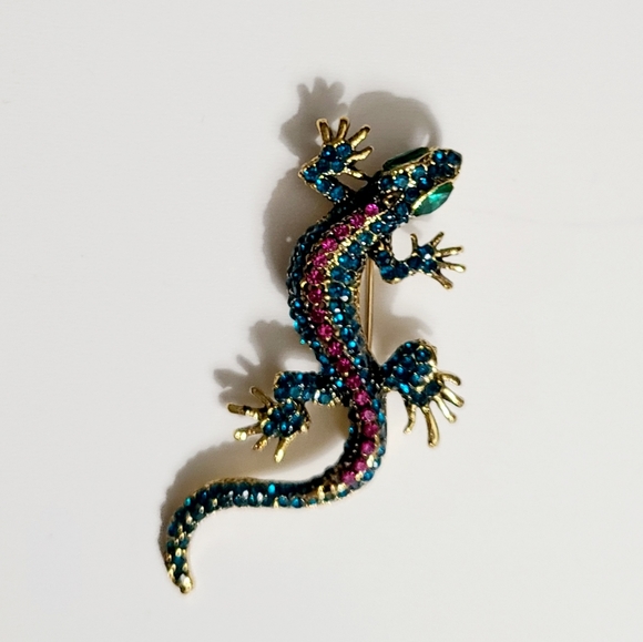 Unbranded | Jewelry | Lizard Rhinestones Brooch Pin And Pendant Combo ...